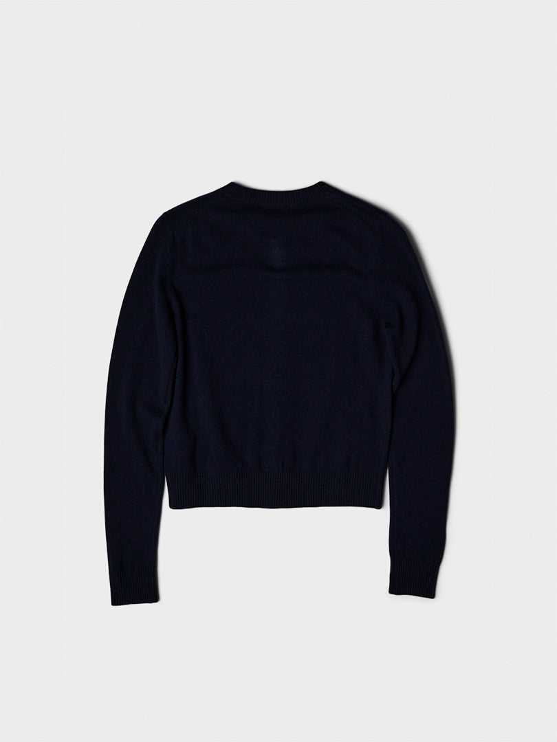 Dunst - Essential Crewneck Knit Cardigan in Dark Navy – Stoy